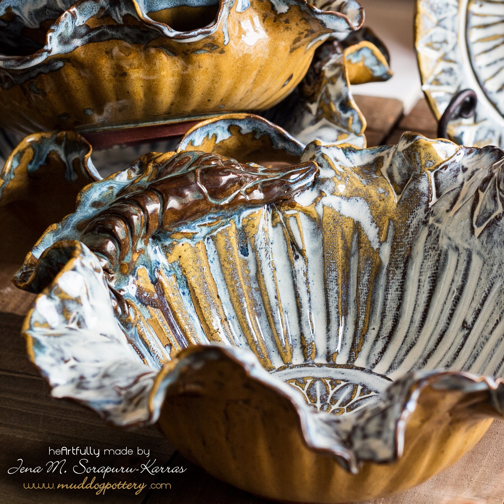 Blue Crawfish (Krevis Blé) Dinnerware Collection – MudDog Pottery, LLC
